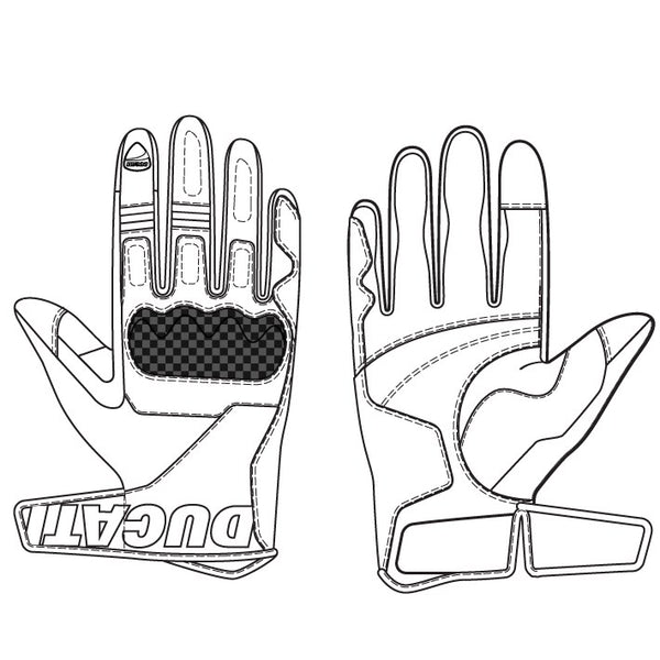 Company C2 Fabric-leather gloves - Ducati Sydney